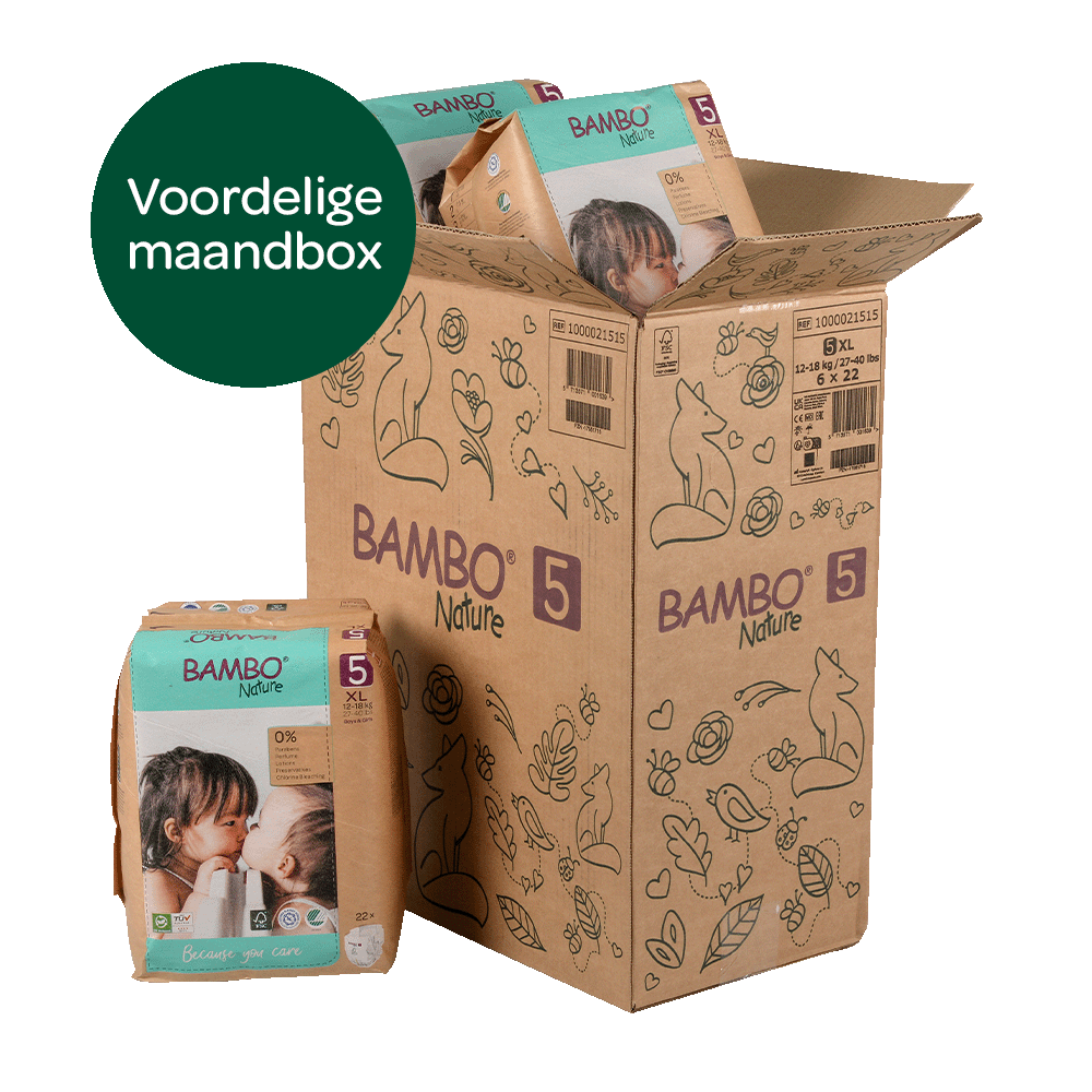 Bambo Nature Luiers Maandbox Maat 5 ( 12-18 kg), 132 stuks – Bambo ...